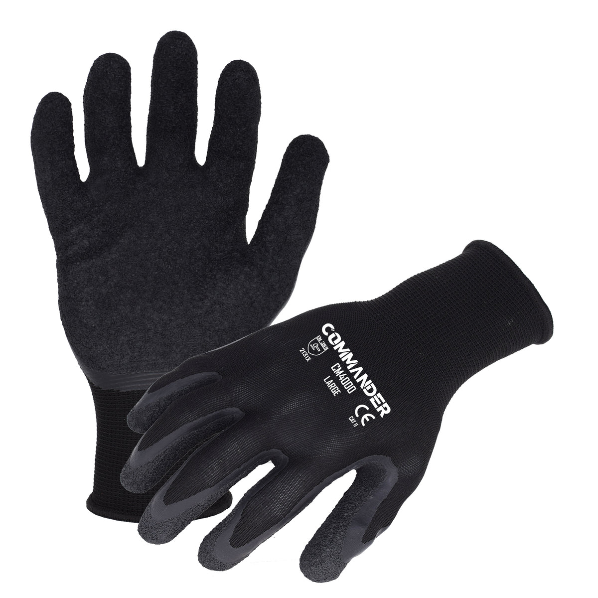 13-Gauge Seamless Polyester Work Gloves with a Crinkle-Latex Palm Coat ...